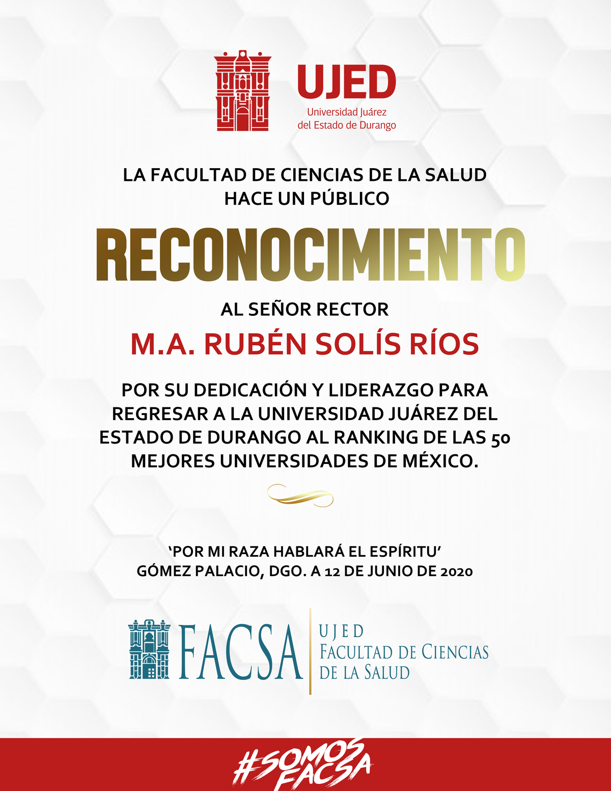 FACSA - LA UJED VUELVE AL TOP 50 DE LAS MEJORES UNIVERSIDADES DE MÉXICO