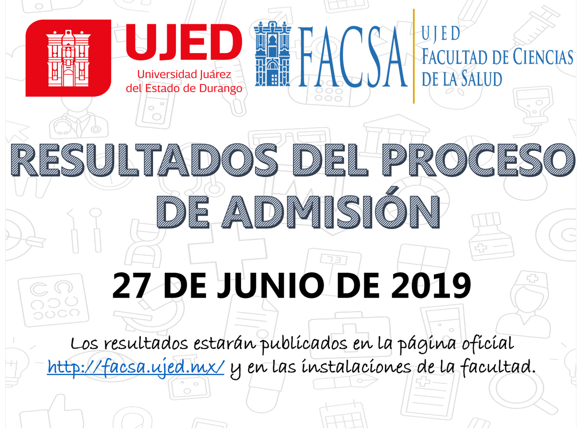 FACSA - Fecha de publicación de resultados del proceso de admisión